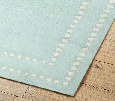 Girls Pearl Dot Border Rug | Solid Color Rug | Pottery Barn Kids