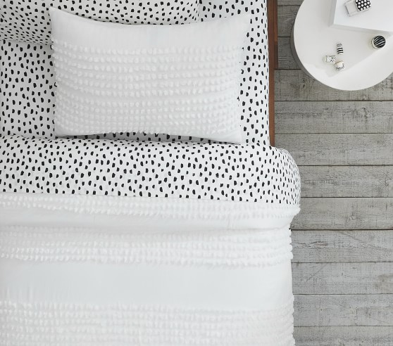 Organic Brushstroke Dot Kids Sheet | Modern Kids Bedding | Pottery Barn ...