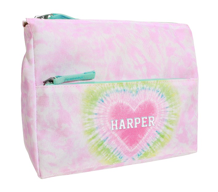 Mackenzie Pink Heart Tie-Dye Supplies Pouch | Pottery Barn Kids
