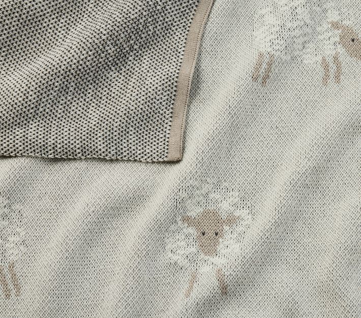 Intarsia Sheep Baby Blanket | Pottery Barn Kids