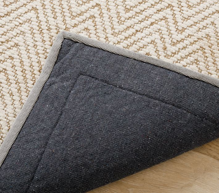 Boys Chenille Jute Thick Solid Border Rug | Solid Color Rug | Pottery ...