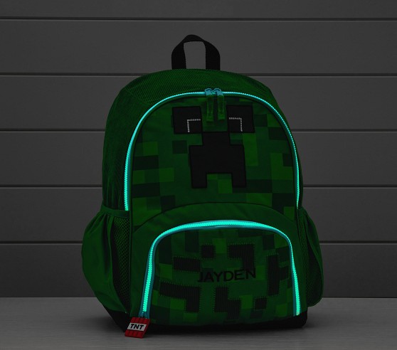 Mackenzie Minecraft™ Creeper Critter Glow-in-the-Dark Backpacks ...