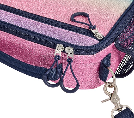 Mackenzie Rainbow Ombre Sparkle Glitter Adaptive Lunch Box | Pottery ...