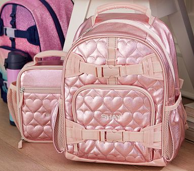 Mackenzie Pink Metallic Hearts Backpack & Lunch Bundle, Set of 2 ...