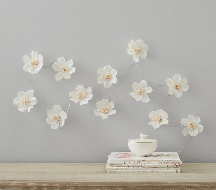 Crepe Paper Flower String Lights | Pottery Barn Kids