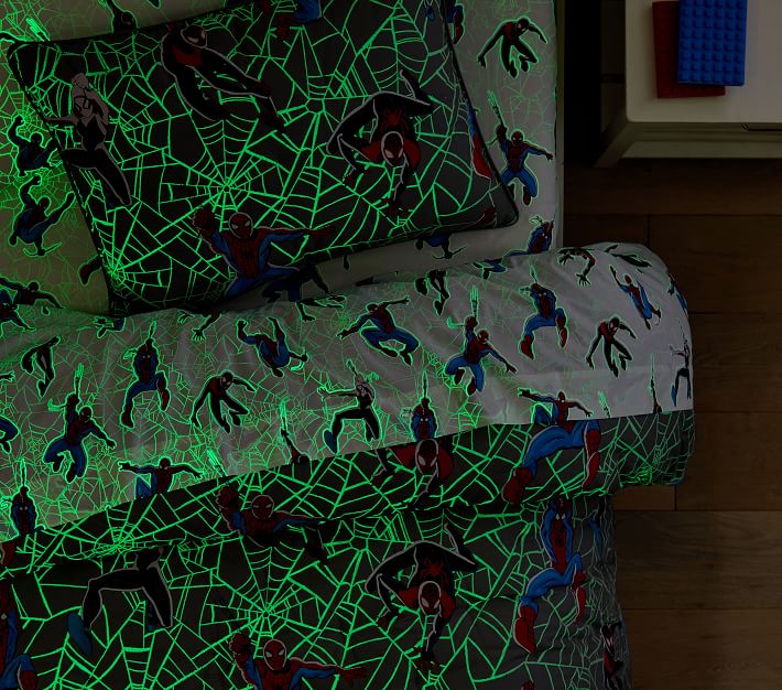 Marvel's Spider-Man Glow-in-the-Dark Sheet Set & Pillowcases | Pottery ...