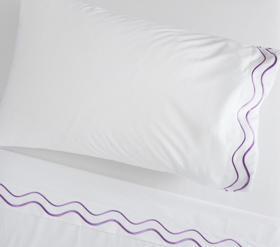Embroidered Scalloped Sheet Set & Pillowcases | Pottery Barn Kids