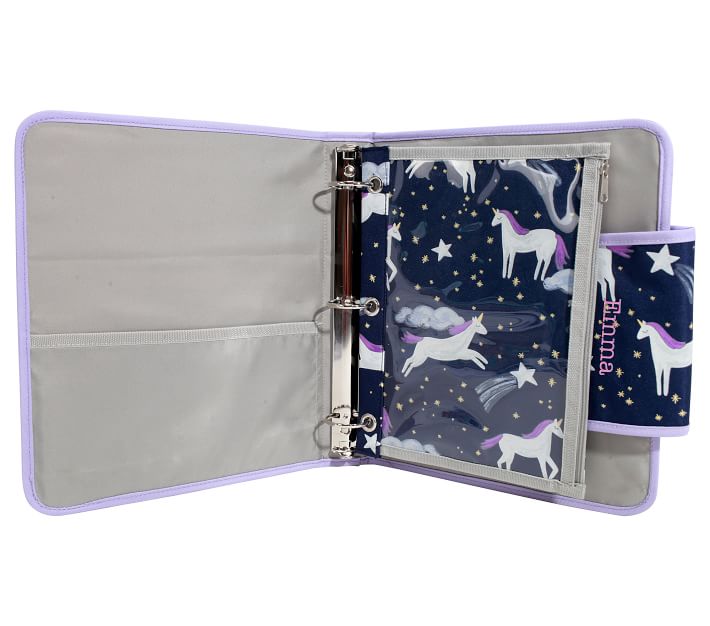 Mackenzie Navy Night Unicorn Glow-in-the-Dark Homework Holder | Pottery ...