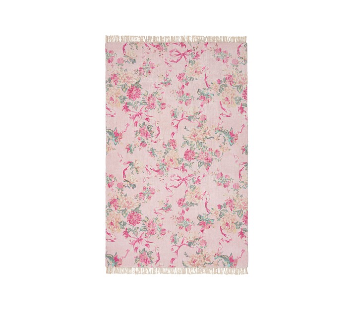LoveShackFancy Cabbage Rose Wool-Blend Rug | Pottery Barn Kids