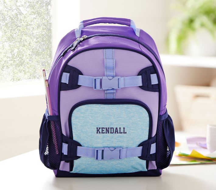 Mackenzie Lavender/Aqua/Navy Colorblock Backpacks | Pottery Barn Kids