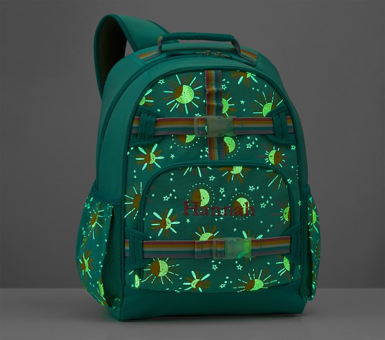 Mackenzie Aqua Sunshine Glow-in-the-Dark Backpacks | Pottery Barn Kids