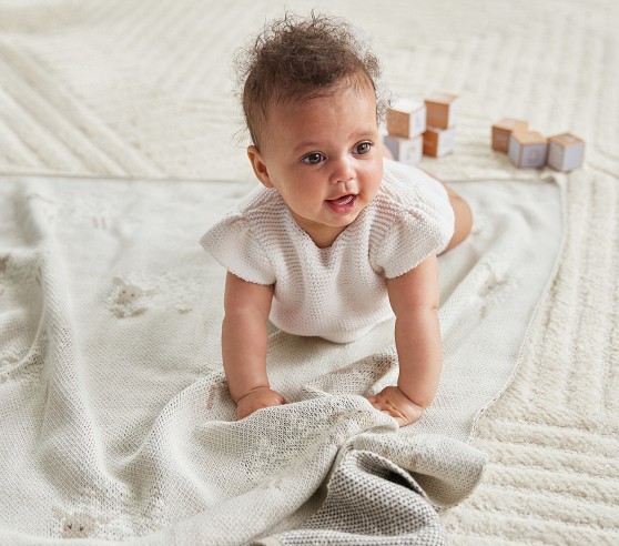 Intarsia Sheep Baby Blanket | Pottery Barn Kids