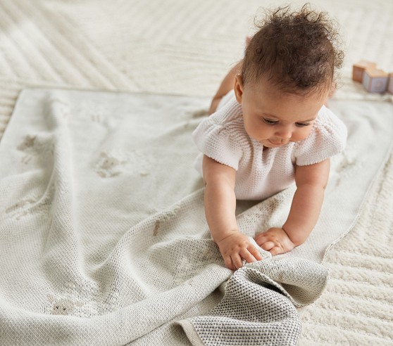 Intarsia Sheep Baby Blanket | Pottery Barn Kids