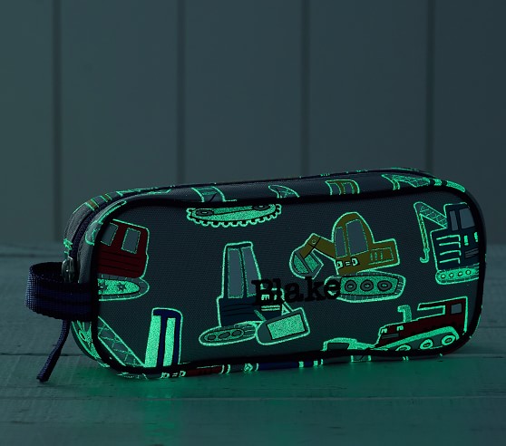 Mackenzie Jax Construction Glow-in-the-Dark Pencil Case | Pottery Barn Kids