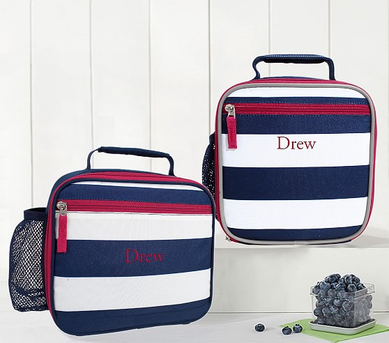 Fairfax Navy/White Stripe Lunch Boxes | Pottery Barn Kids