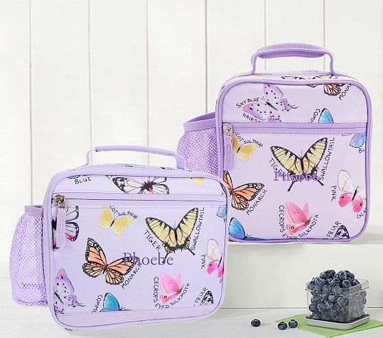 Mackenzie Lavender Butterflies Lunch Boxes | Pottery Barn Kids