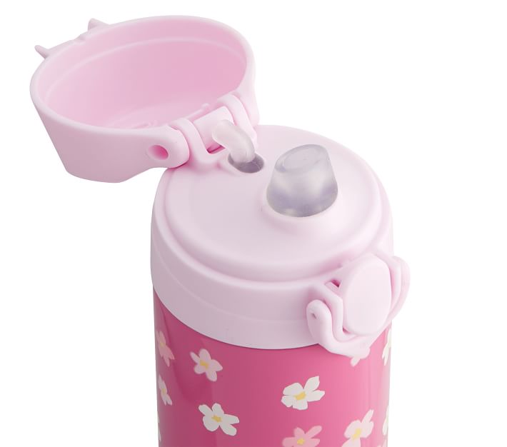 Mackenzie Pink Falling Flowers Glow-in-the-Dark Water Bottle | Pottery ...