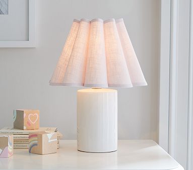 Ceramic Cylinder Fluted Lamp | Pottery Barn Kids