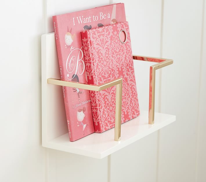 Gold Polished Mini Bookrack Shelf | Pottery Barn Kids