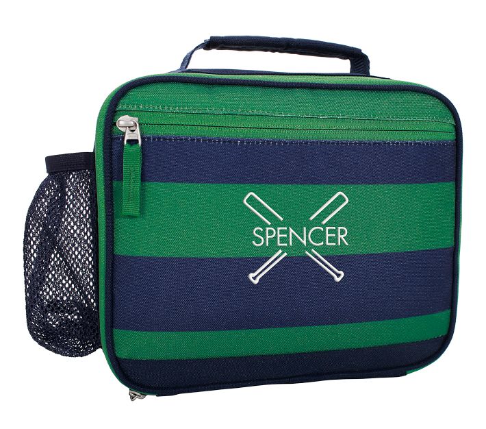 Mackenzie Green Navy Stripe Lunch Boxes | Pottery Barn Kids