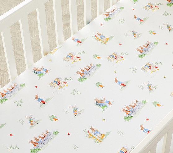 Peter Rabbit™ Garden Organic Crib Fitted Sheet | Pottery Barn Kids