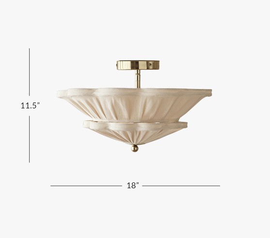 Julia Berolzheimer Linen Scallop Flush Mount | Pottery Barn Kids