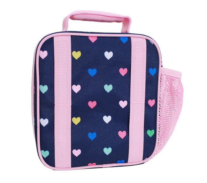 Mackenzie Navy Pink Multi Hearts Lunch Boxes | Pottery Barn Kids
