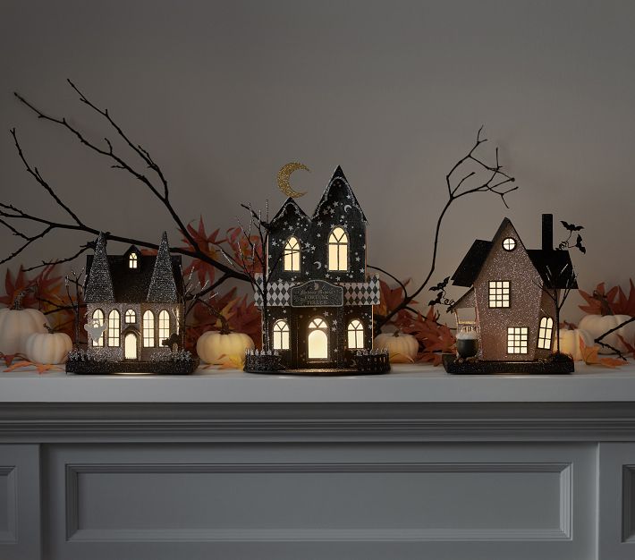 Light-Up Mantel Spider Web House | Pottery Barn Kids