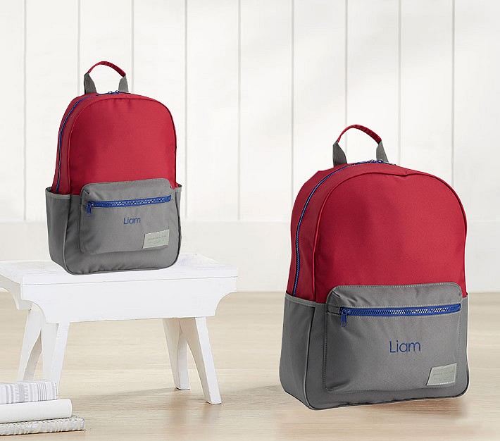 Astor Red Gray Backpacks | Pottery Barn Kids