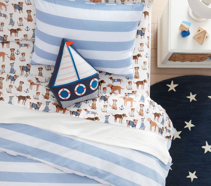 Chambray Salty Dog Organic Sheet Set | Pottery Barn Kids