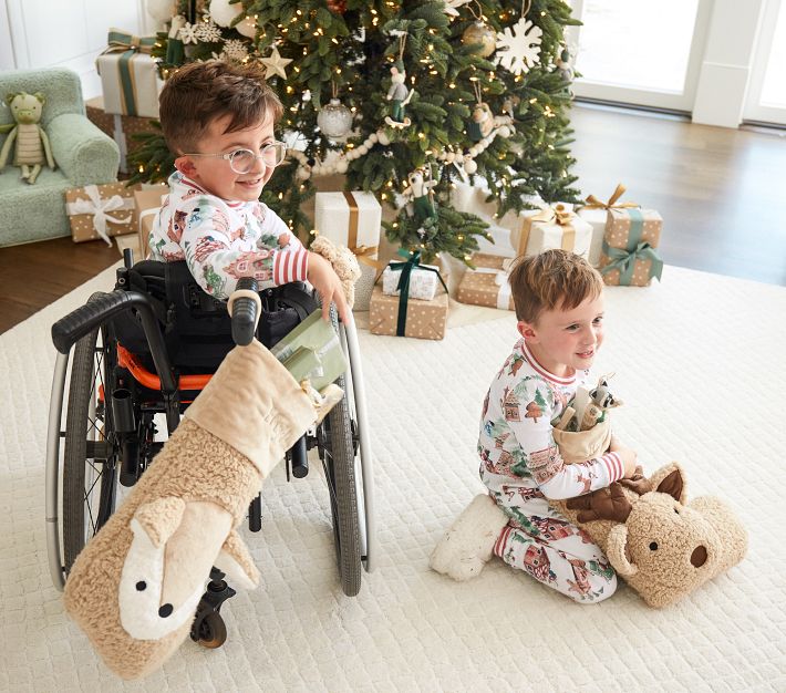 Sherpa Cozy Critter Christmas Stocking Collection | Pottery Barn Kids