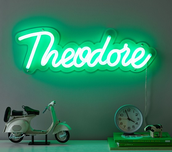 Brite Lite Tribe Personalized Flow Neon LED Wall Light | Pottery Barn Kids