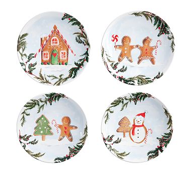 Gingerbread Plates, Set Of 4 | Pottery Barn Kids