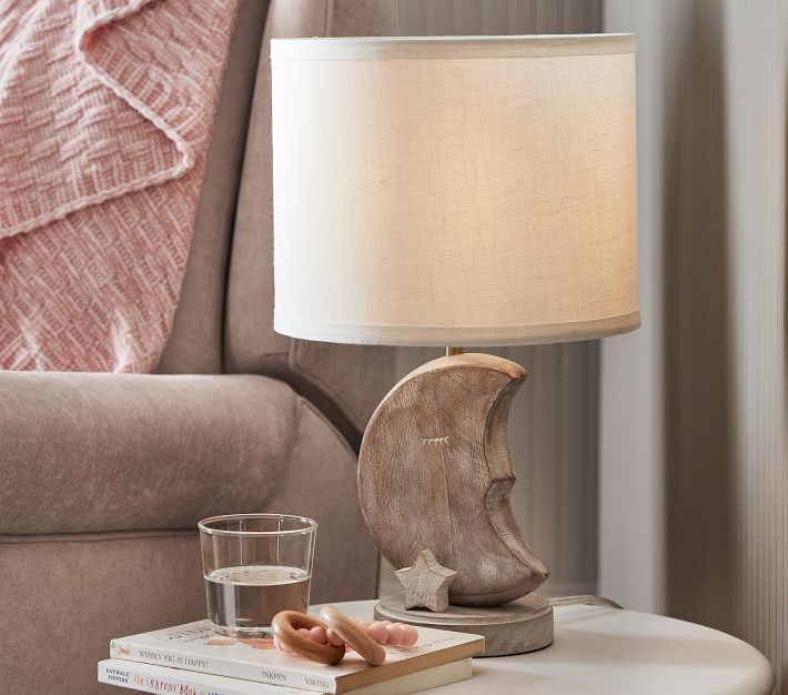 Carved Wood Moon Table Lamp | Pottery Barn Kids