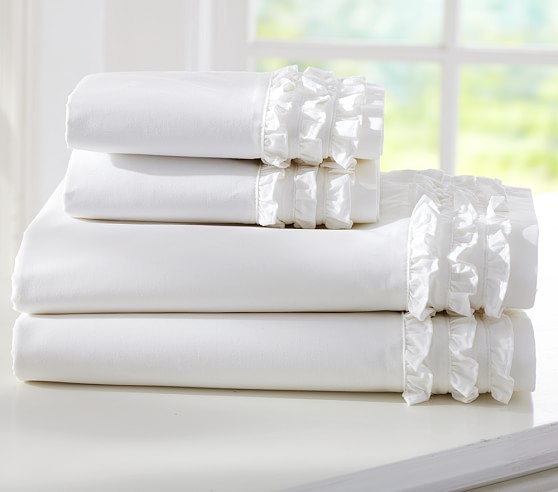 Sweet Ruffle Cuff Sheeting | Pottery Barn Kids