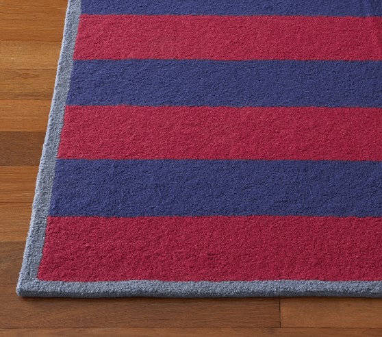 Boys' Rugby Striped Rug | Patterned Rugs | Pottery Barn Kids