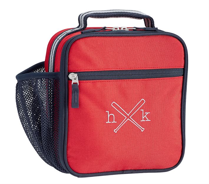 Mackenzie Red Navy Trim Solid Classic Kids Lunch Box | Pottery Barn Kids
