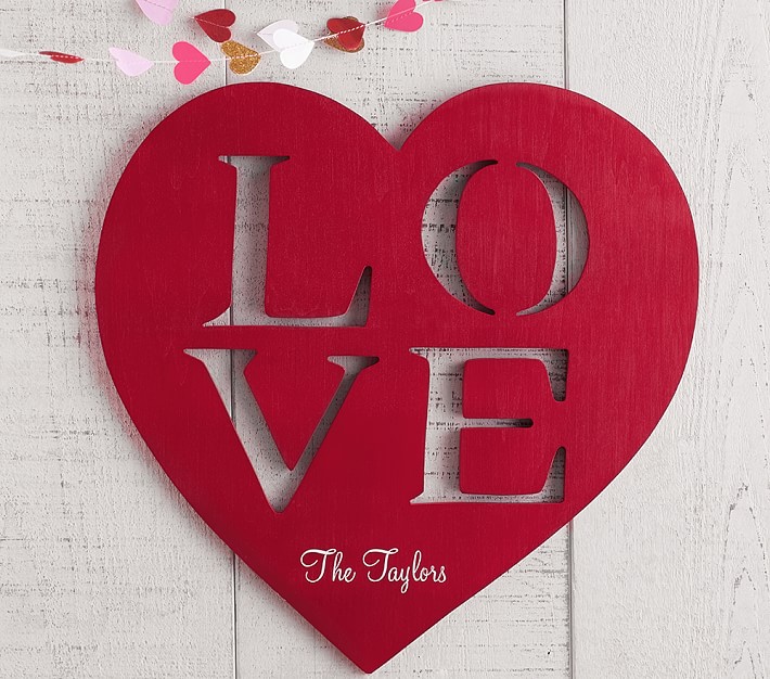 Personalized "LOVE" Cut Out Plaque | Valentine's Day Home Decor ...