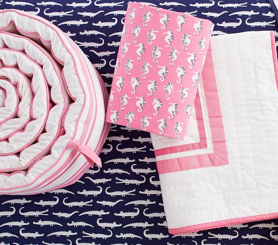Preppy Alligator Crib Sheets | Pottery Barn Kids