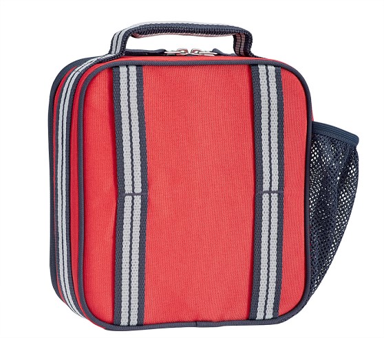 Mackenzie Red Navy Trim Solid Classic Kids Lunch Box | Pottery Barn Kids
