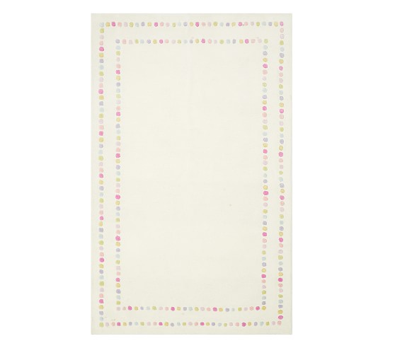 Rainbow Pearl Dot Border Rug | Pottery Barn Kids