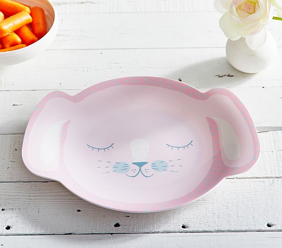 Pink Bunny Kids Plate | Pottery Barn Kids
