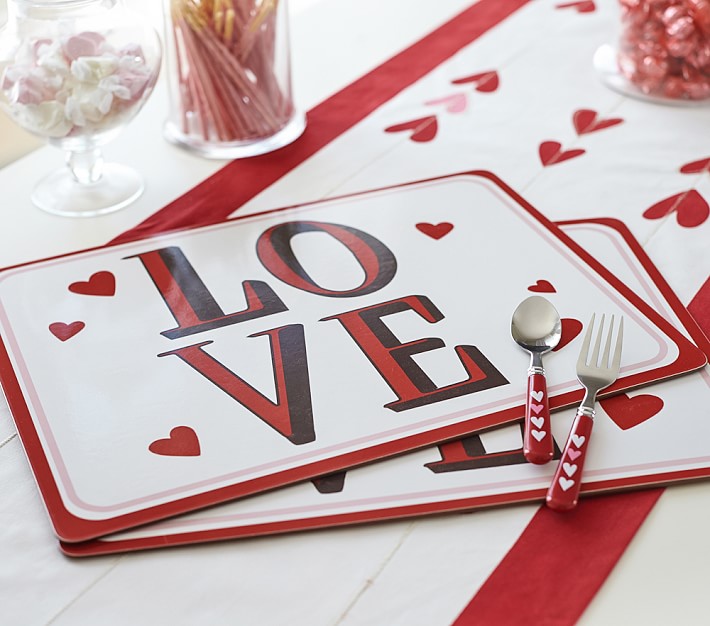 Valentine's Day Placemat Set | Valentine's Day Home Decor | Pottery ...