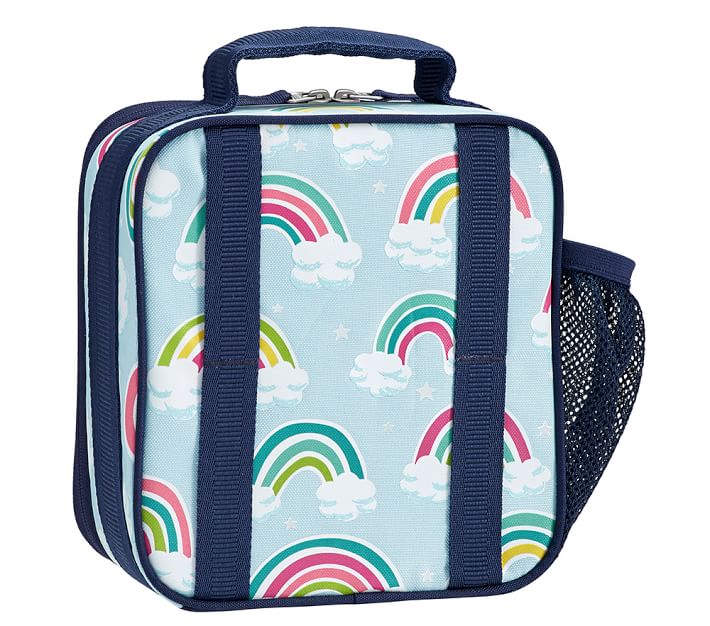 Mackenzie Light Blue Reflective Rainbow Classic Kids Lunch Box ...