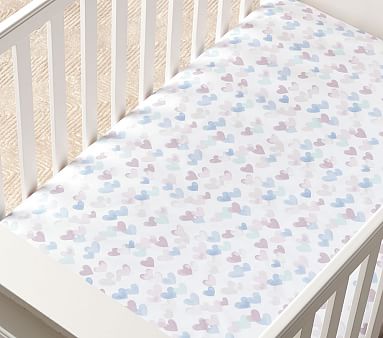 Retro Heart Girl Crib Sheets | Pottery Barn Kids
