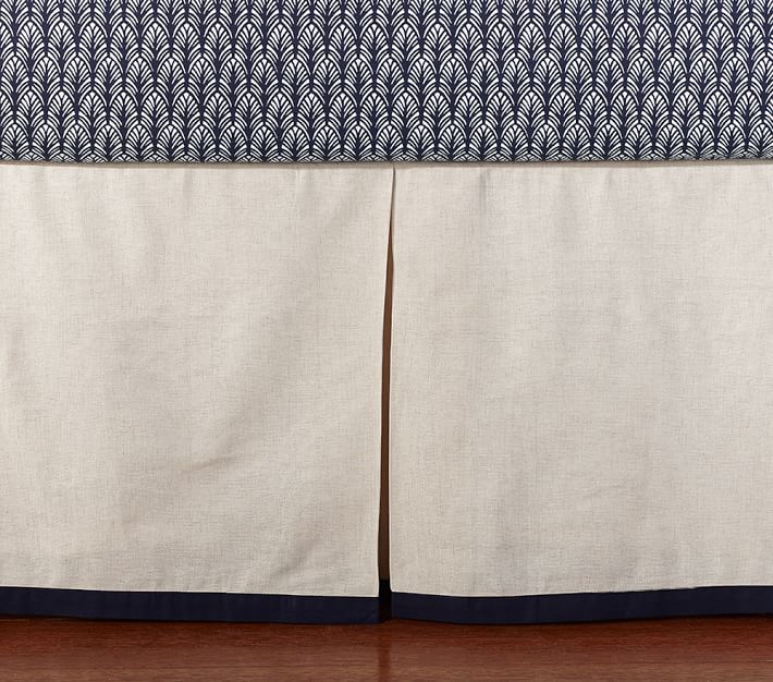 Bright Pink Border Crib Skirt | Pottery Barn Kids