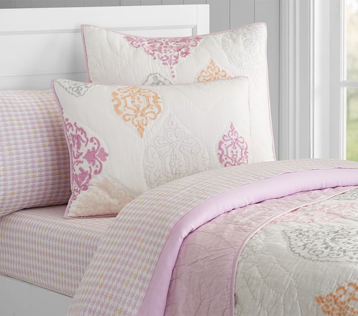 Cassandra Embroidered Metallic Kids' Comforter Set | Pottery Barn Kids
