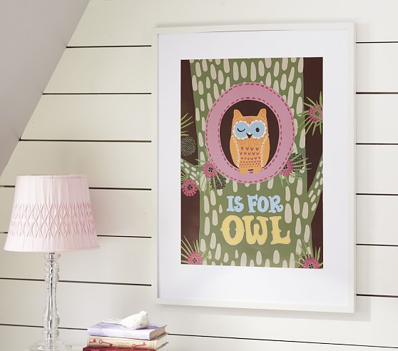 O is for Owl Framed Art | Pottery Barn Kids