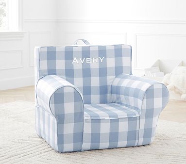 Kids Anywhere Chair®, Chambray Blue Twill with Buffalo Check | Pottery ...