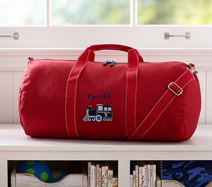 Fairfax Solid Red Kids Duffle Bag | Pottery Barn Kids